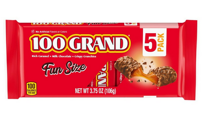 100 Grand Chocolate Bar, Fun Size, 5 Pack – The Jolly Shopper