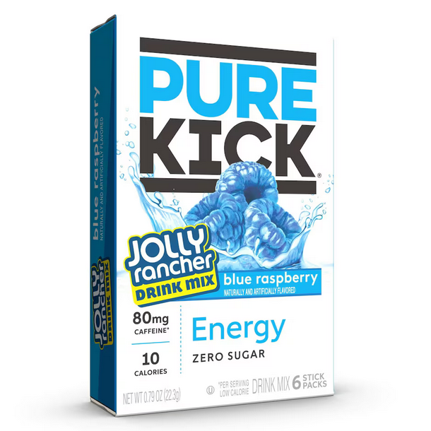 Pure Kick Energy Singles To Go Drink Mix Jolly Rancher Blue Raspberry ...