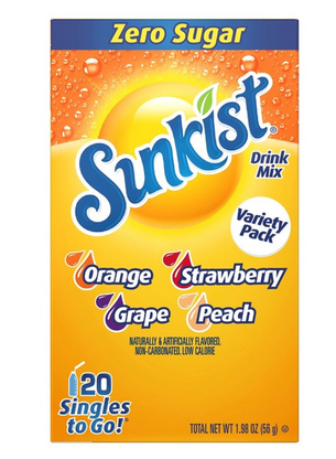Sunkist Zero Sugar Drink Mix Variety Pack - 20 Ct – The Jolly Shopper