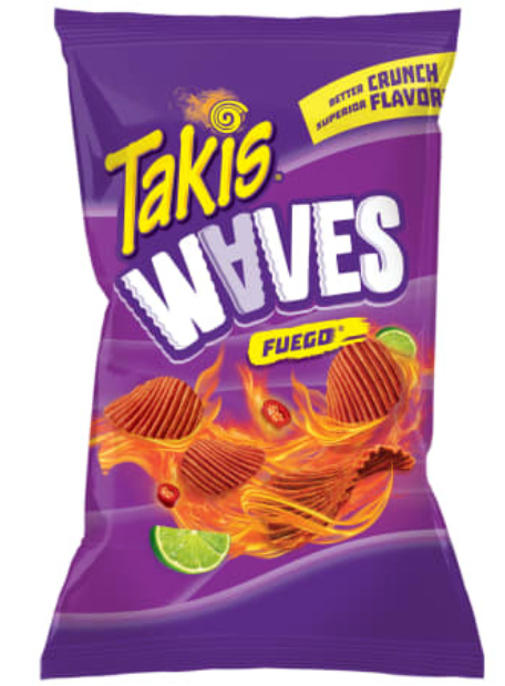 Takis Waves Fuego, Hot Chili Pepper And Lime Artificially Flavored Pot ...