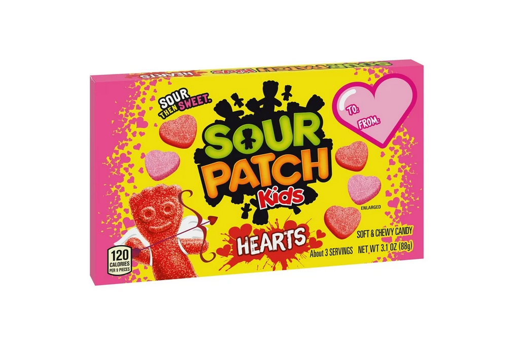 SOUR PATCH KIDS Soft & Chewy Valentines Day Candy Hearts, 3.1 oz – The ...
