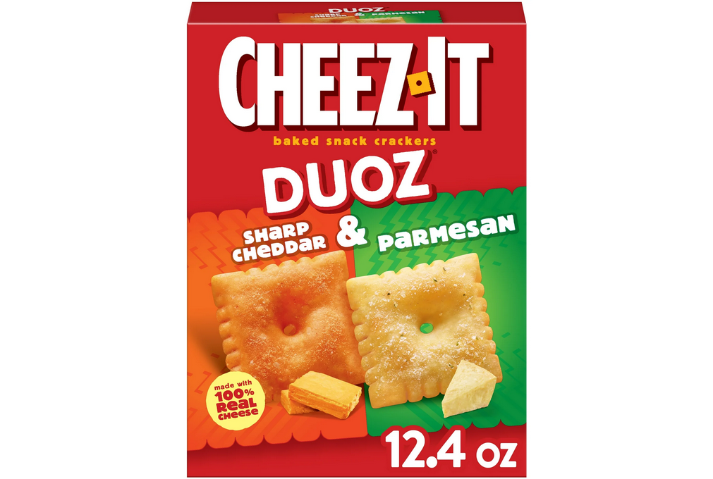 Cheez-It DUOZ Sharp Cheddar and Parmesan Baked Snack Crackers, Lunch S ...