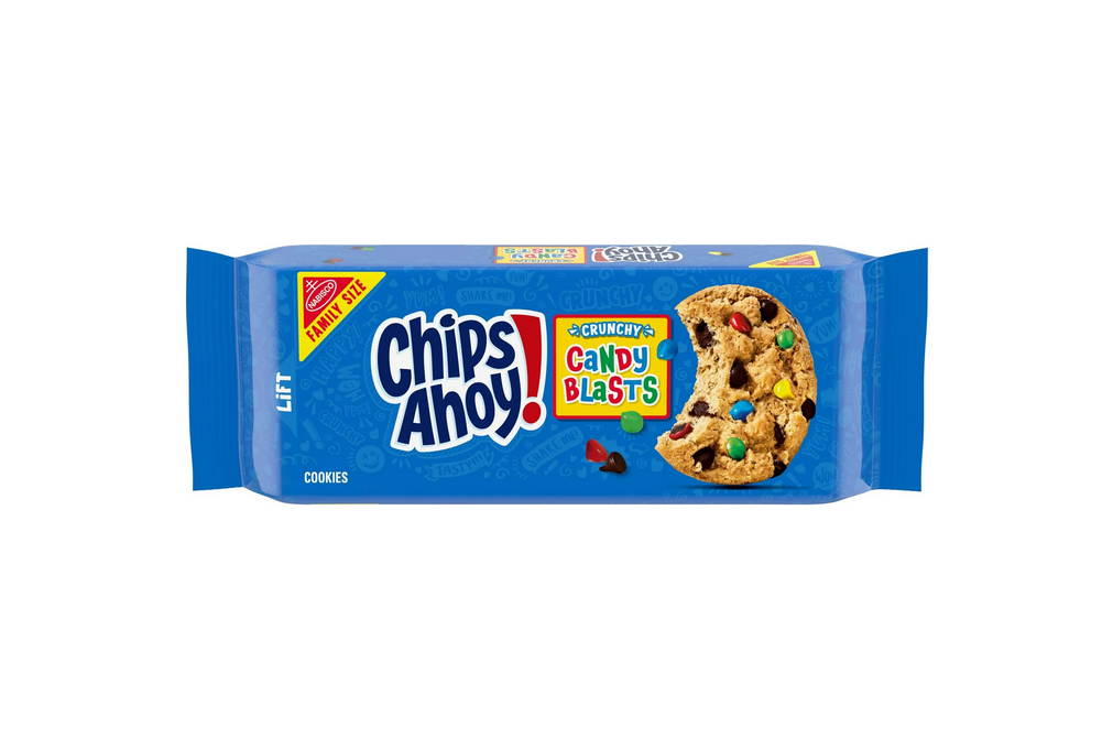 CHIPS AHOY! Crunchy Candy Blasts Fudgy Chocolate Chip Cookies, Family ...